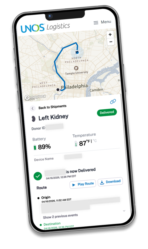 Organ Tracking Service | UNOS