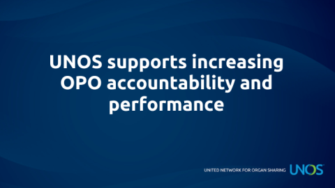 UNOS statement on the 2023 OPO Public Performance Report by CMS